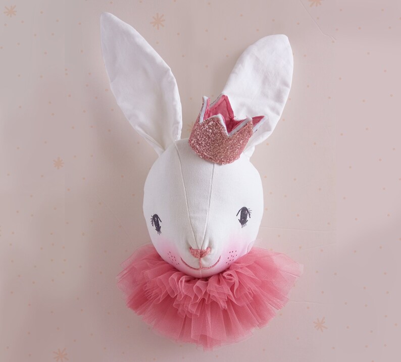 Rabbit Head Wall Mount Head Rabbit Baby Room Decor Stuffed - Etsy