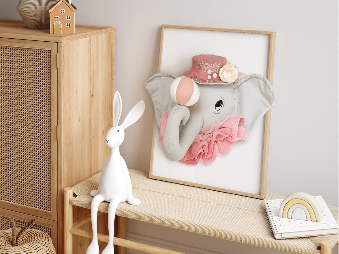 Elephant Head Elephant, Wall Mount Head Elephant, Baby Room Decor ...