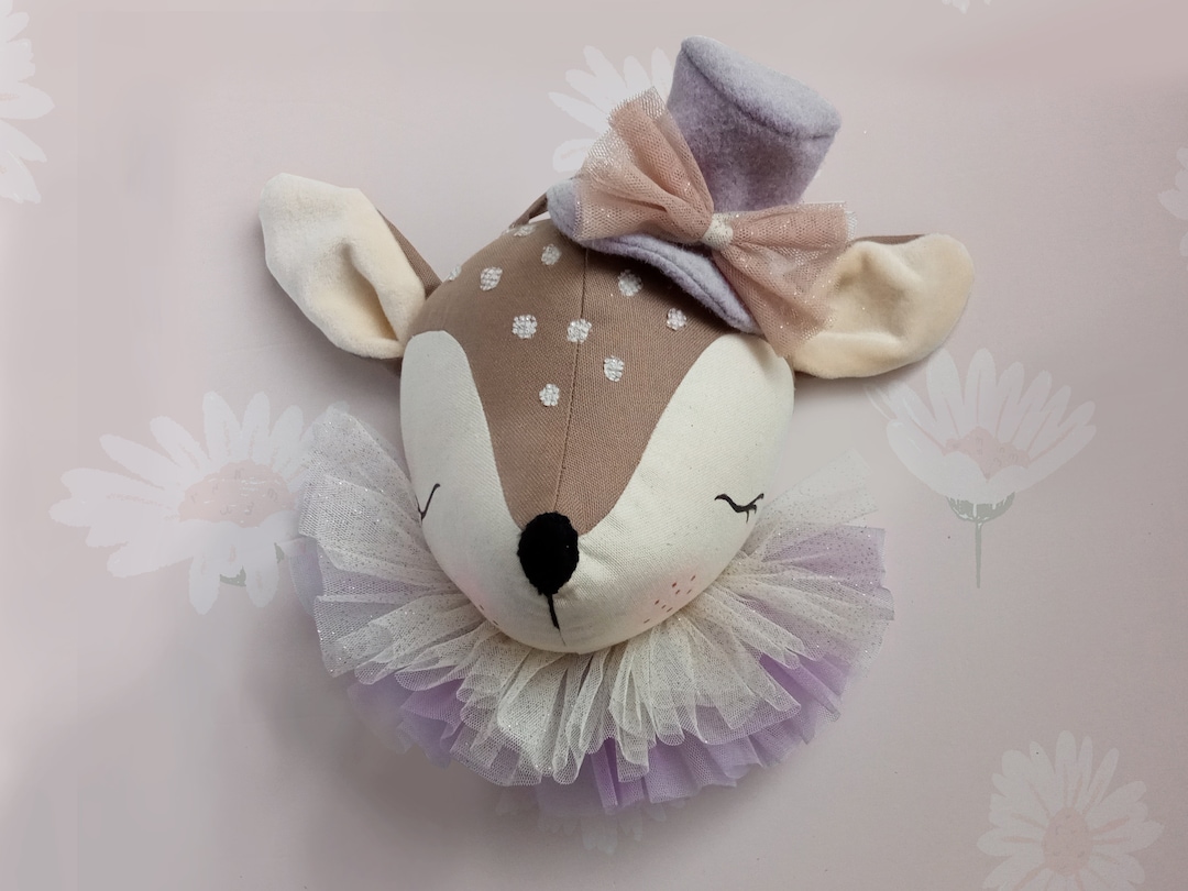 Stuffed Fawn Head Wall Mount: Kids Room Animal Decor - Etsy