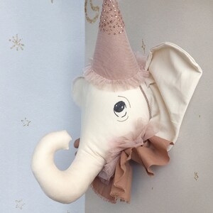 Stuffed Elephant Head Wall Mount: Safari Nursery Decor - Etsy