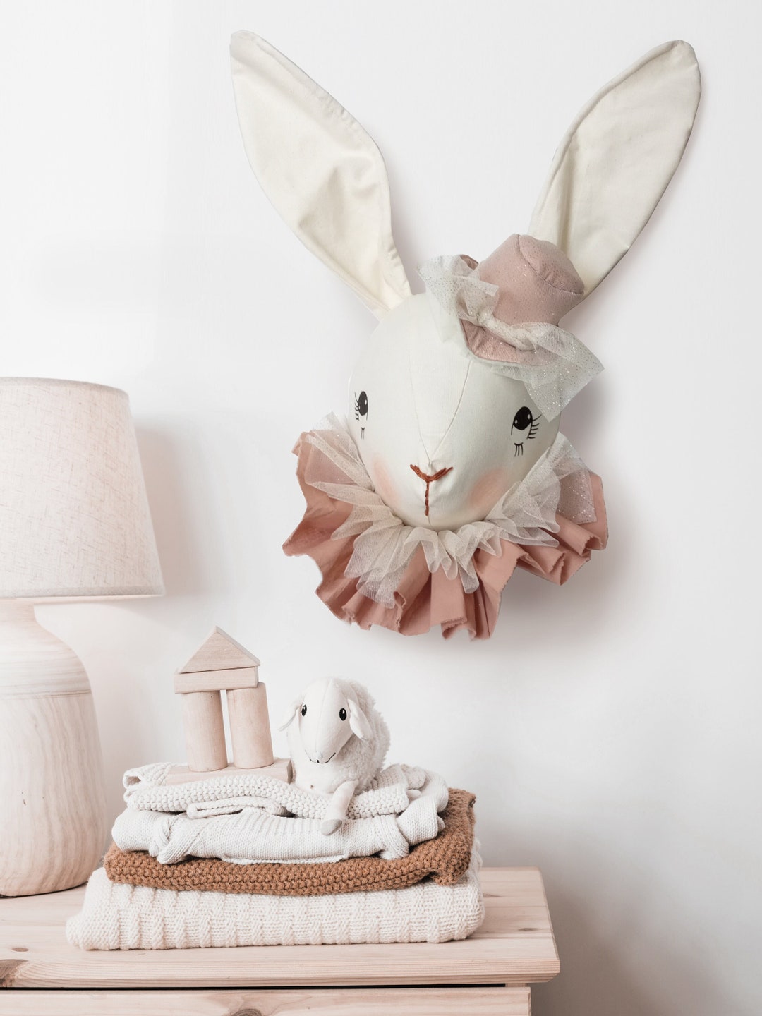 Rabbit Head, Wall Mount Head Rabbit, Baby Room Decor Stuffed Animal ...