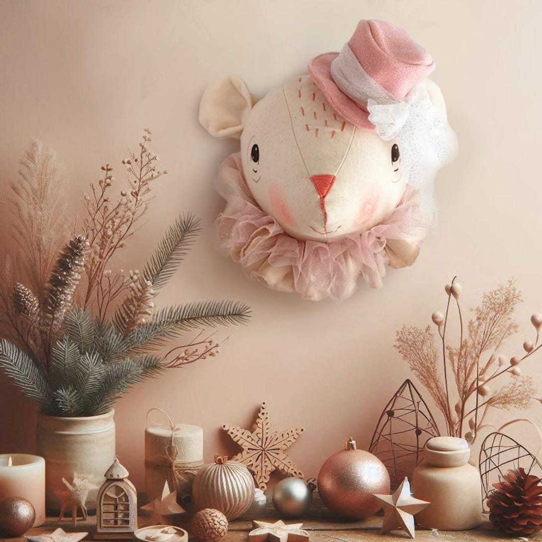 Stuffed Bear Head Wall Mount, Kids Room Decor - Etsy