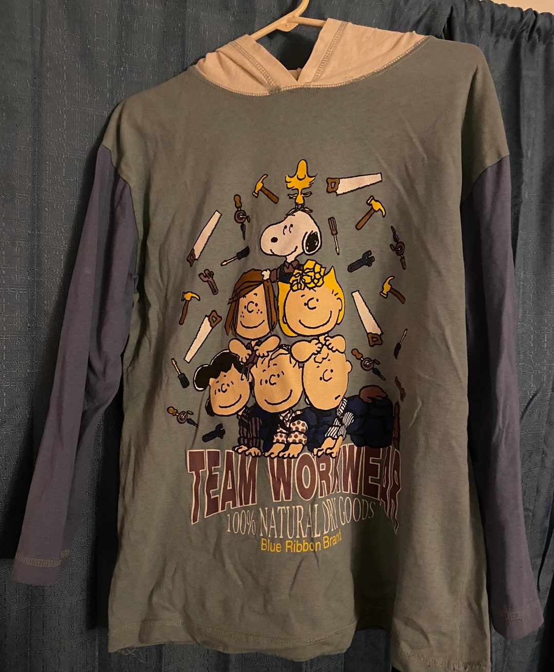 Vintage Team Workwear 100% Natural Goods Blue Ribbon Brand Snoopy ...