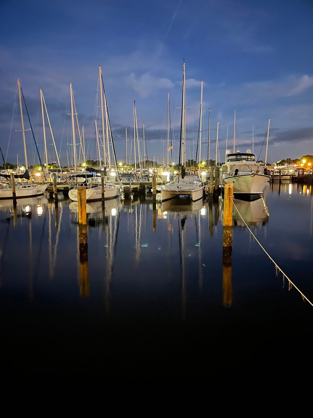 Digital Download | Printable Photography | Marina at Night - Etsy