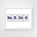 Periodic Table 'be Kind' Chemistry Art Print (digital Download) - Etsy
