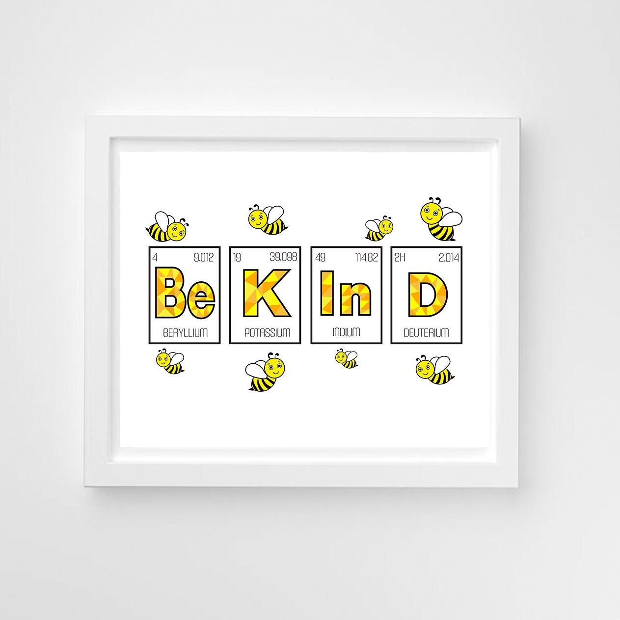 CUSTOM Periodic Table Word Art be Kind, Bees, Chemistry Print, Custom ...