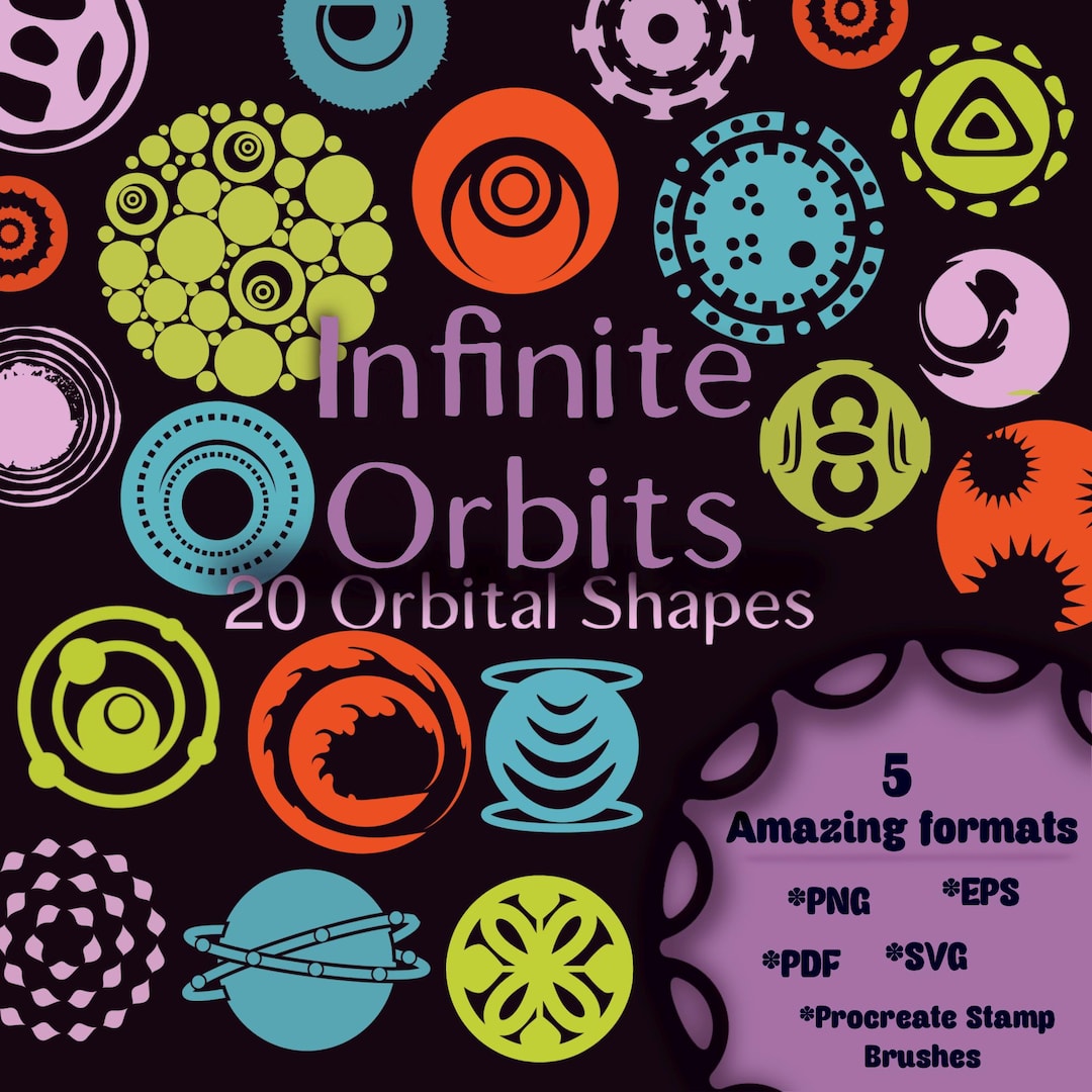 Infinite Orbits Shapes Vector Graphics Clip Art Orbital Shapes Design ...