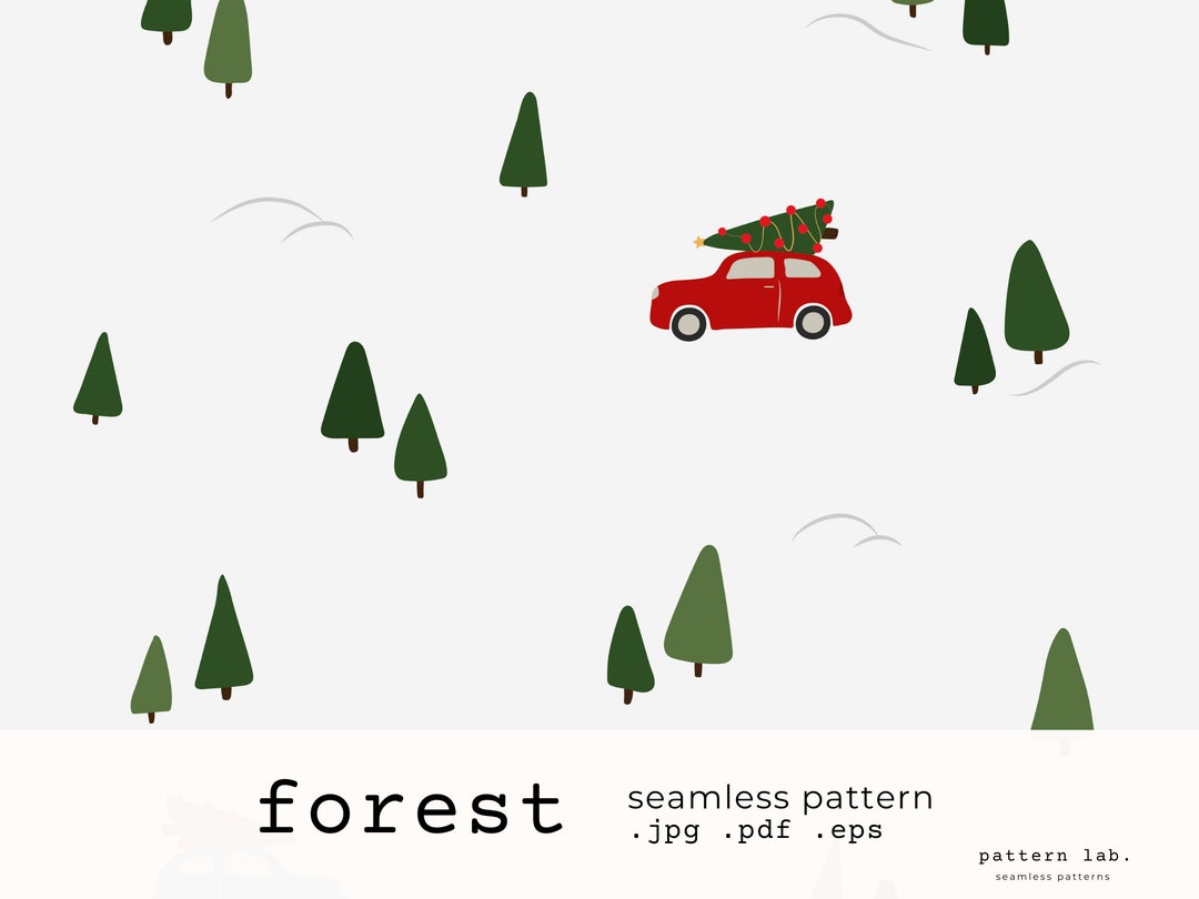 Christmas Tree Forest Seamless Pattern Pdf CMYK Jpg RGB - Etsy