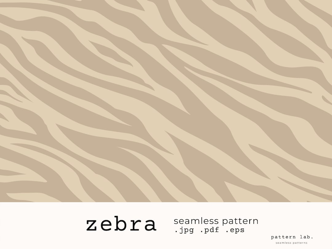 Zebra Seamless Pattern Pdf CMYK, Jpg RGB, Eps Stripes Print, Safari Zoo ...