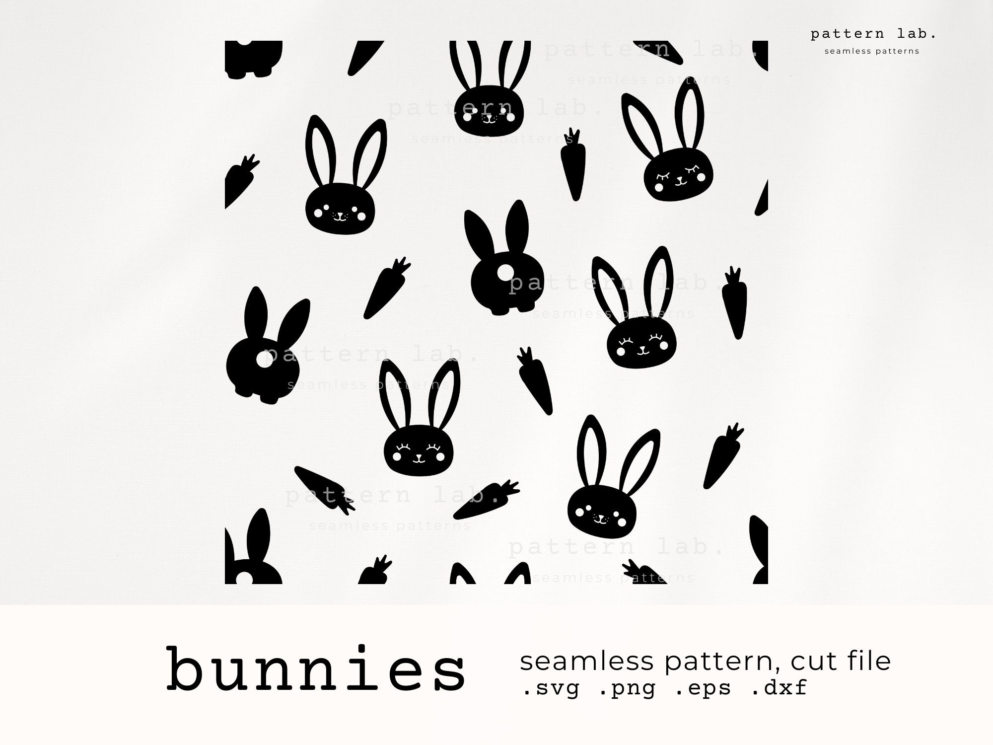 Bunnies N Butts Cut File for Cricut, Silhouette seamless Pattern Svg ...