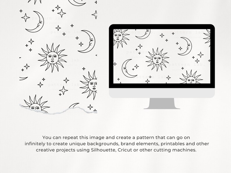 Boho Sky Cut File for Cricut Silhouette Seamless Pattern Svg Dxf Png ...