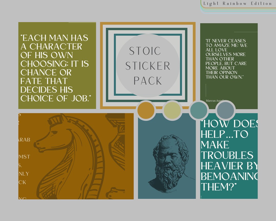 Motivational Stoic Quote Stickers- 2000+ Precropped PNG Stickers Made ...