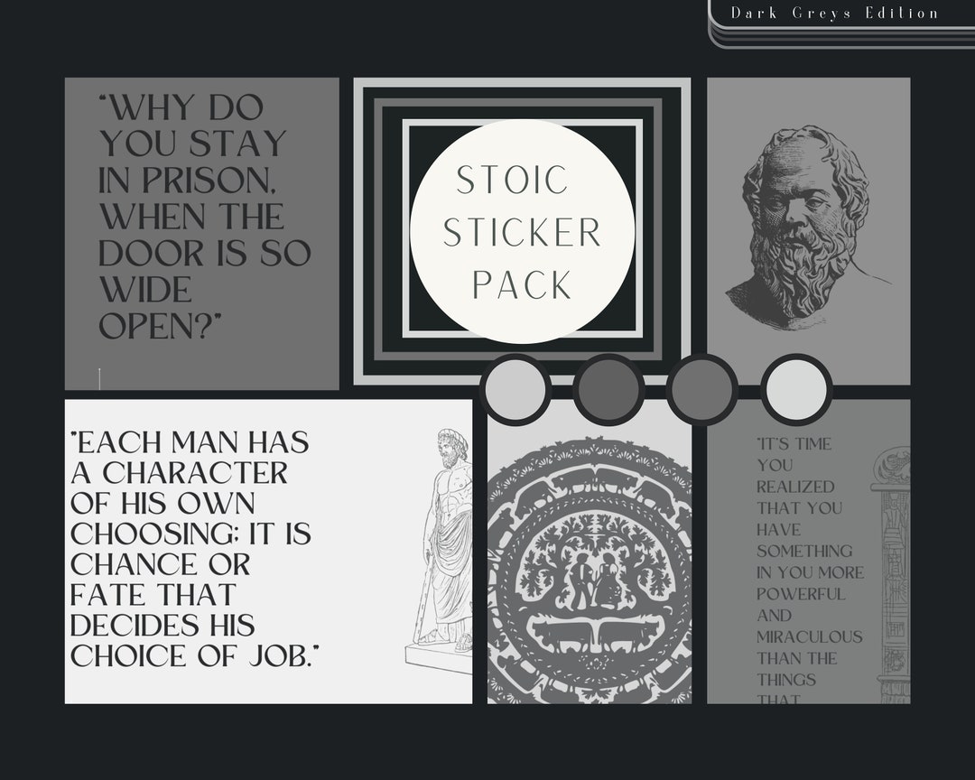 Motivational Stoic Quote Stickers- 2000+ Precropped PNG Stickers Made ...
