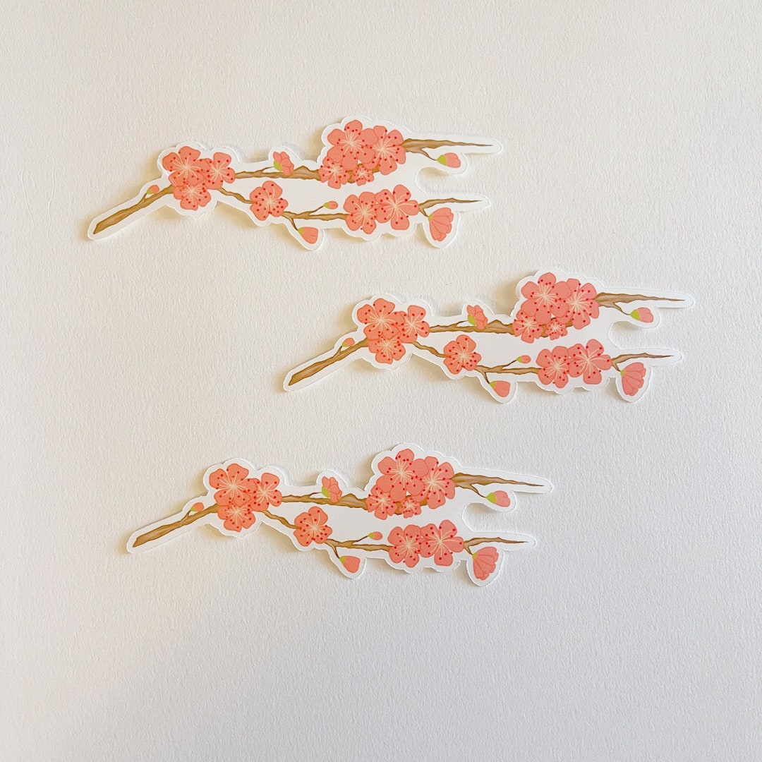 Cherry Blossom Stickers pack of 3 Flower Stickers Floral - Etsy