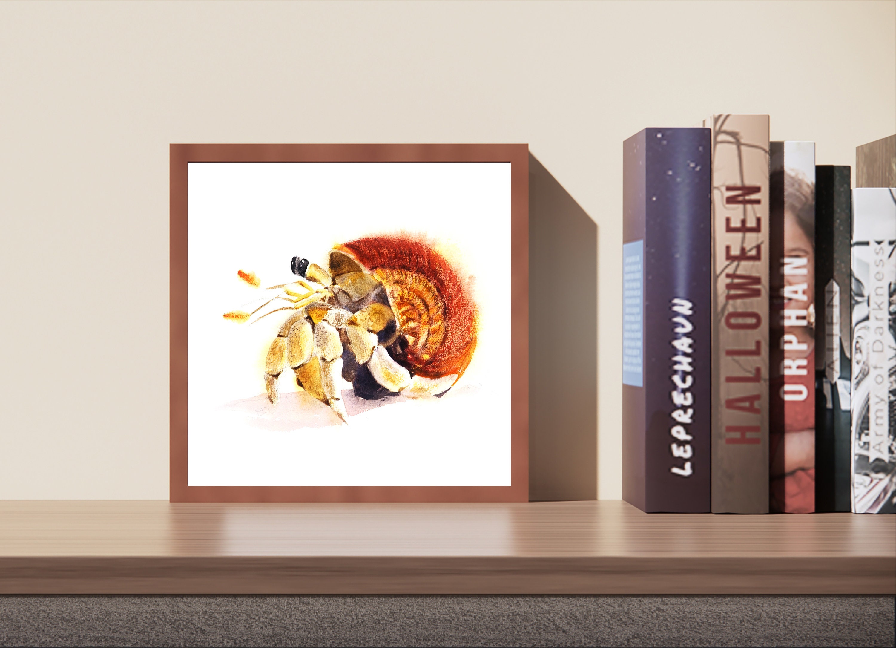 Watercolor Crab, Cute Little Hermit Crab, Hermit Crab Watercolor ...