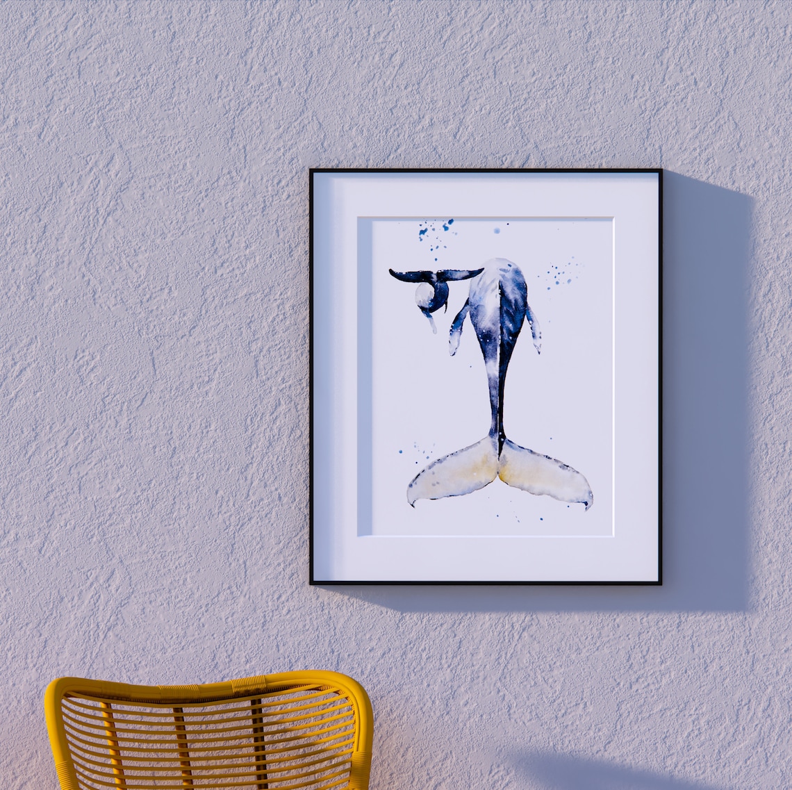 Humpback Whale Mother and Baby, Watercolor Painting, Whale Print, Whale ...