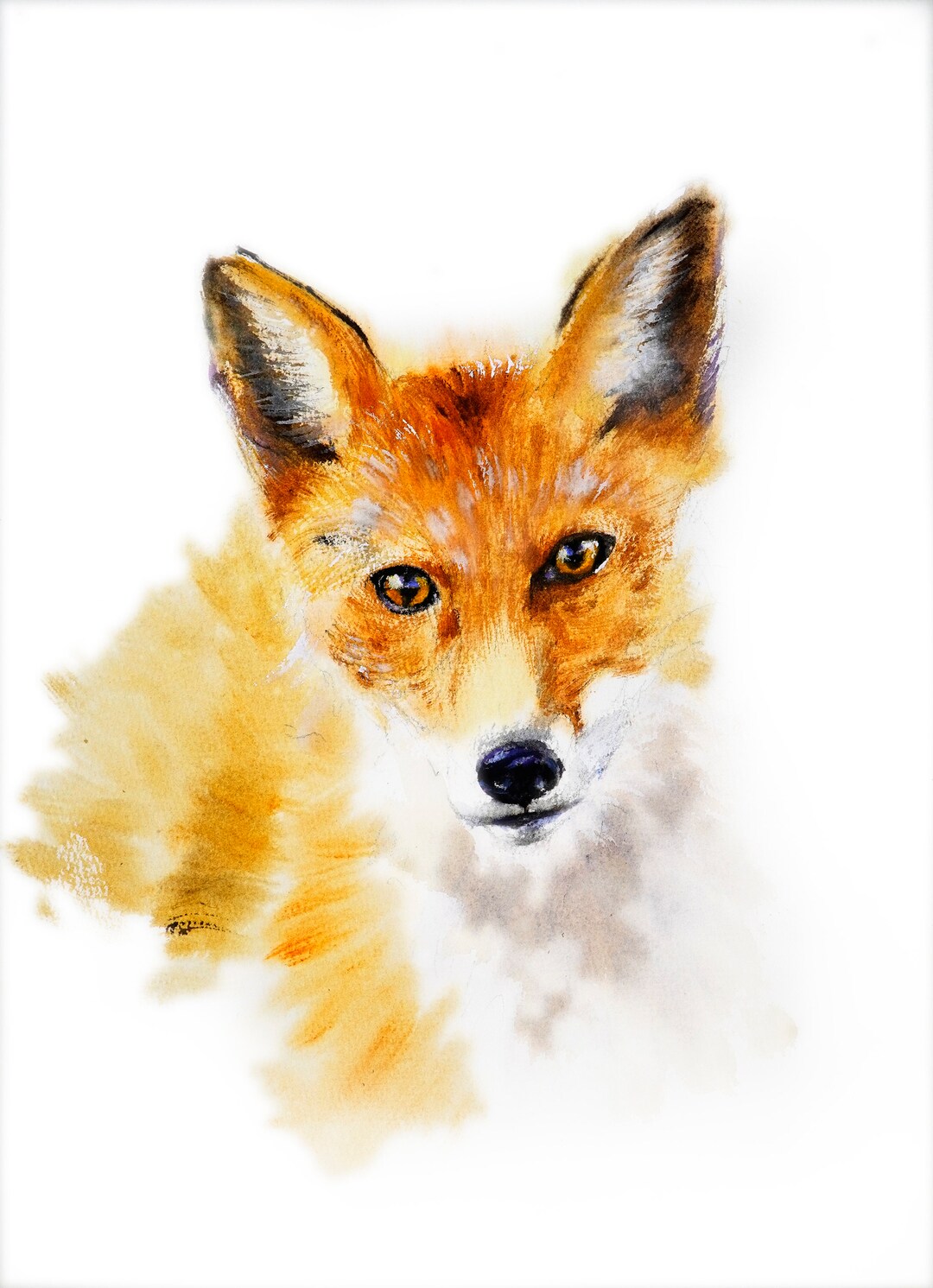 Fox Watercolor Painting Prin, Illustration, Home Decor, Nursery ...