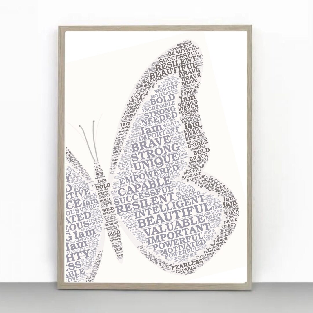 Self Affirmations Digital Art Butterfly Print Motivational - Etsy