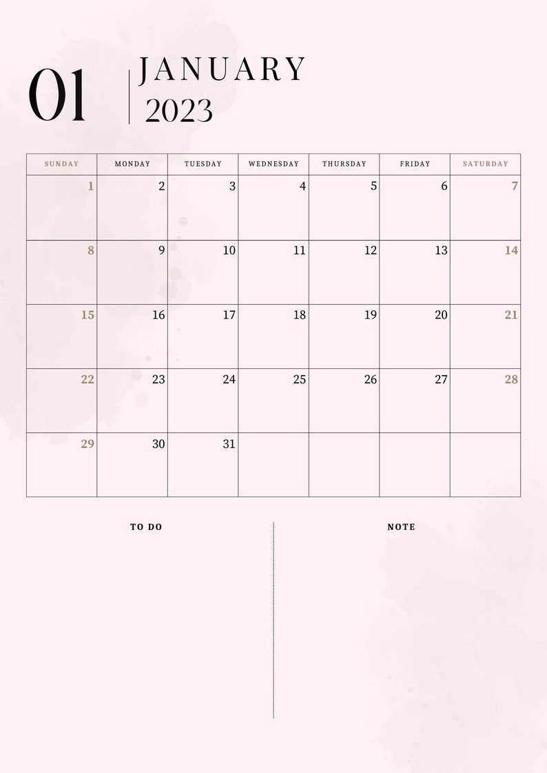 Aesthetic Pink Printable Monthly Planner - Etsy