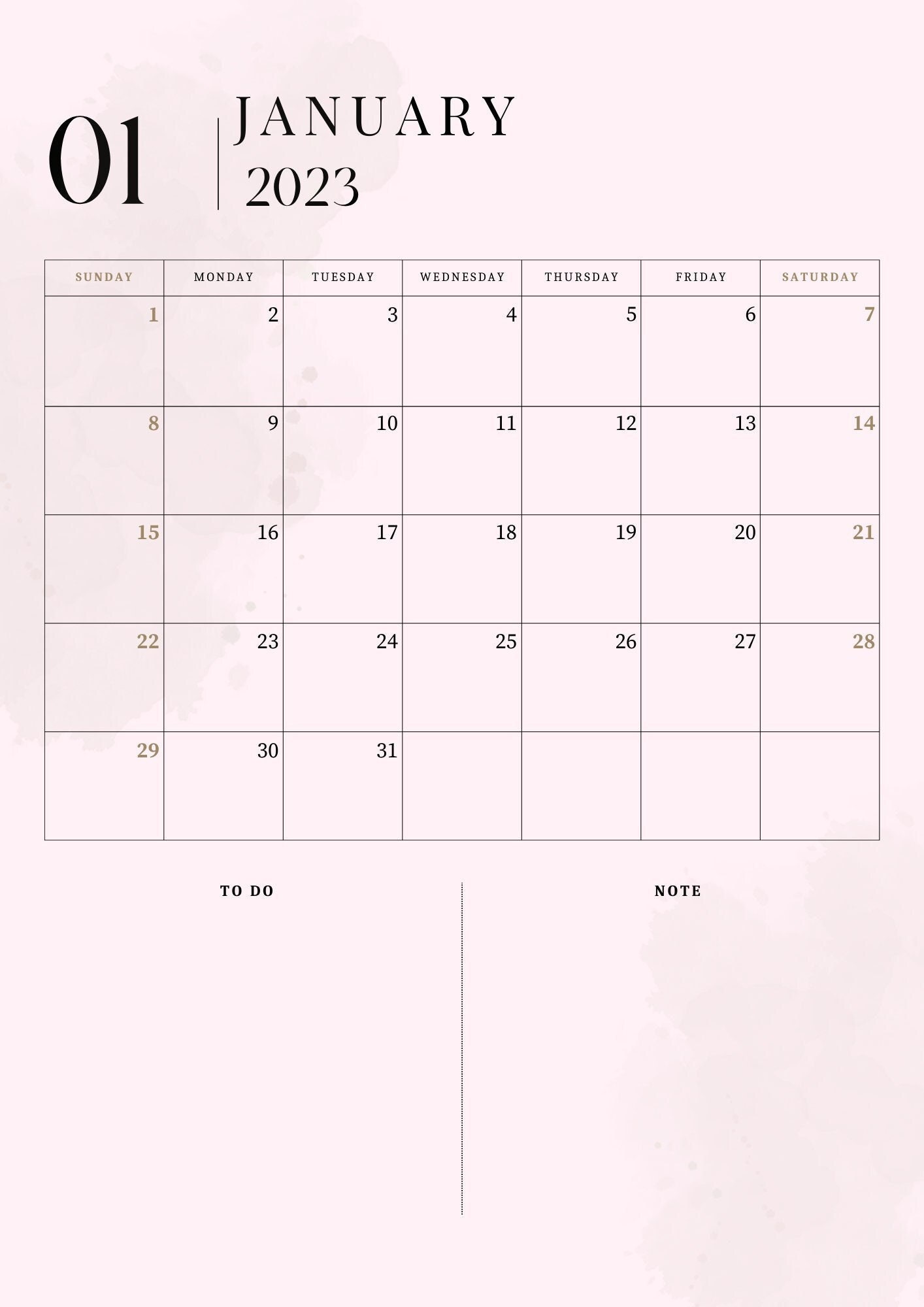 Aesthetic Pink Printable Monthly Planner - Etsy