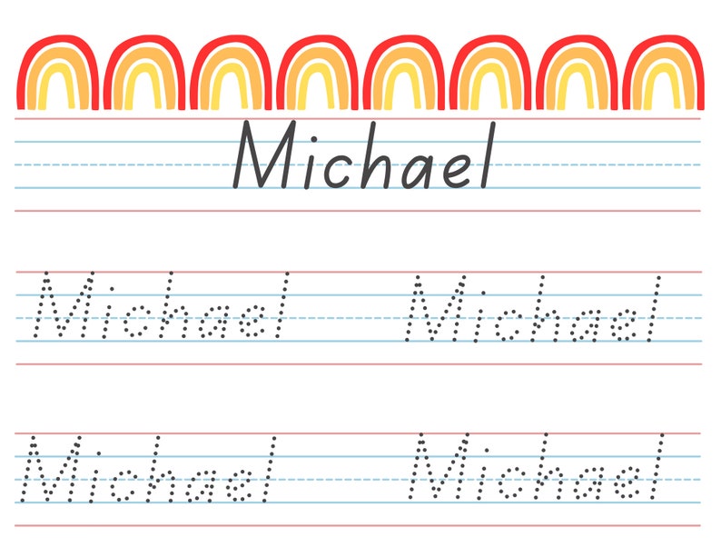 Tracing Name Worksheet - Etsy