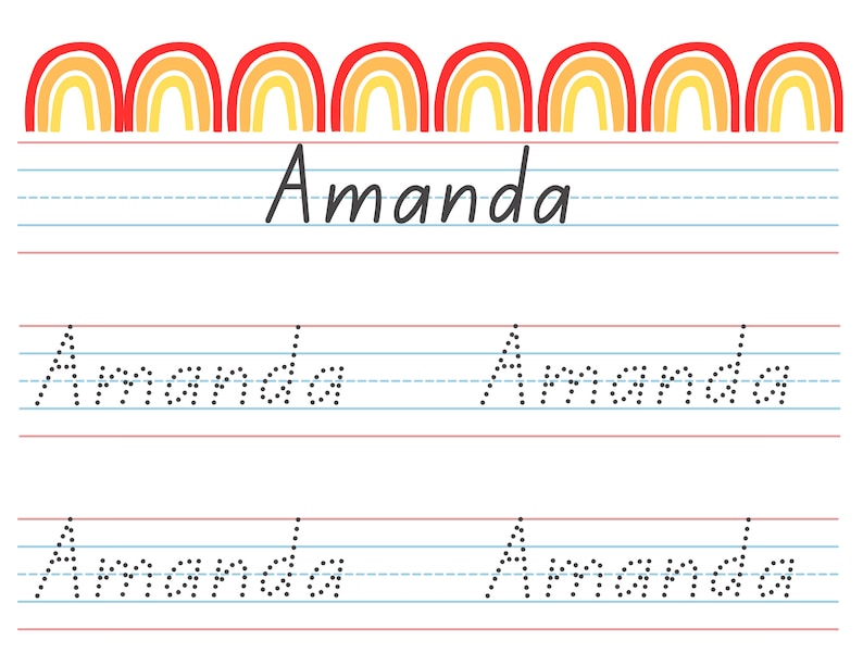 Tracing Name Worksheet - Etsy