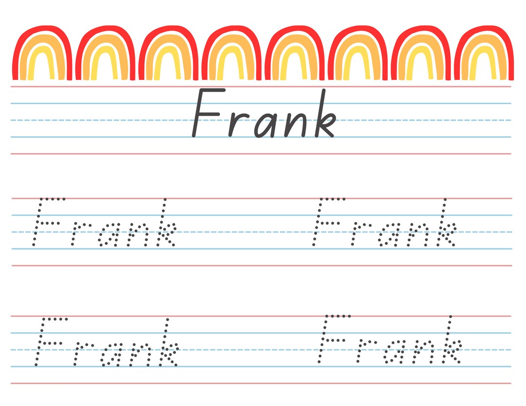 Tracing Name Worksheet - Etsy