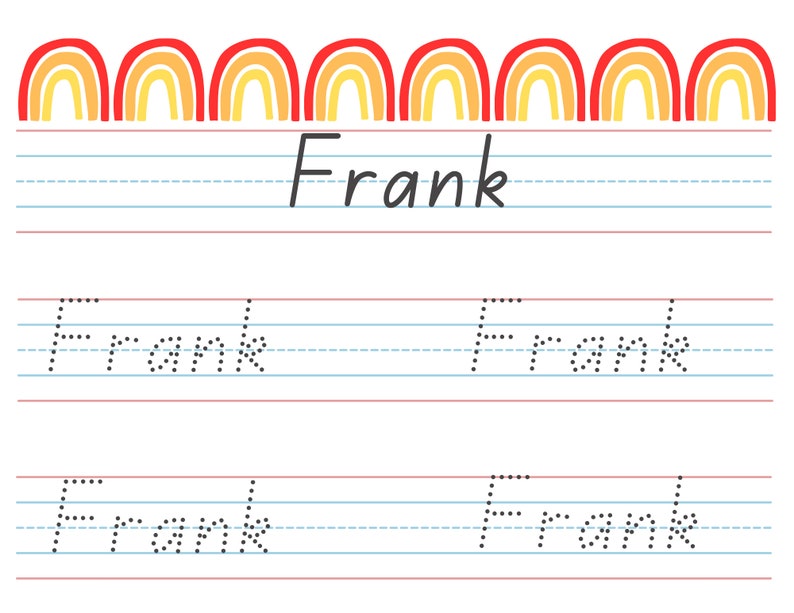 Tracing Name Worksheet - Etsy
