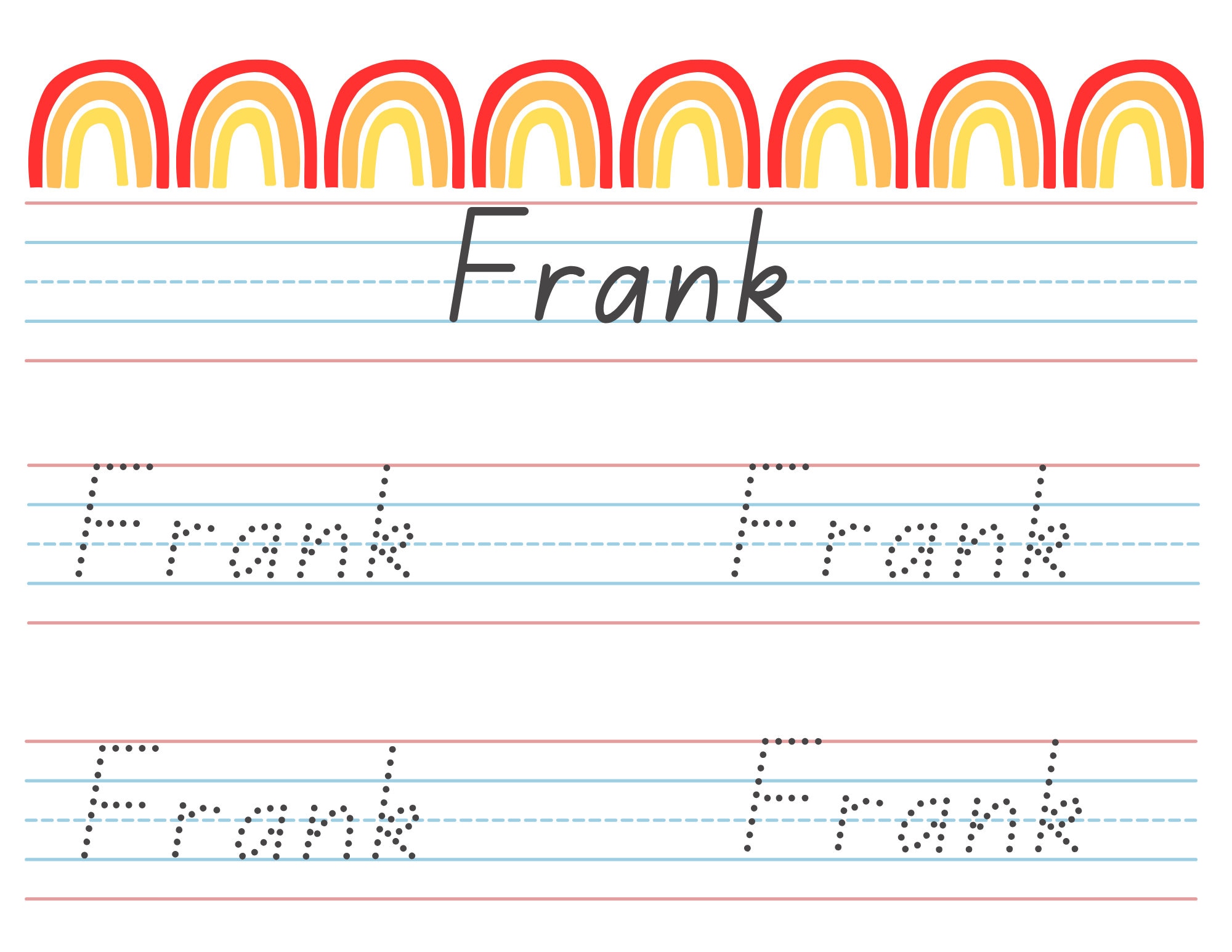 Tracing Name Worksheet - Etsy