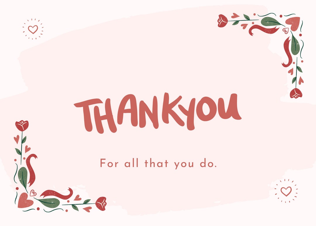 Thank You for All That You Do Card - Etsy