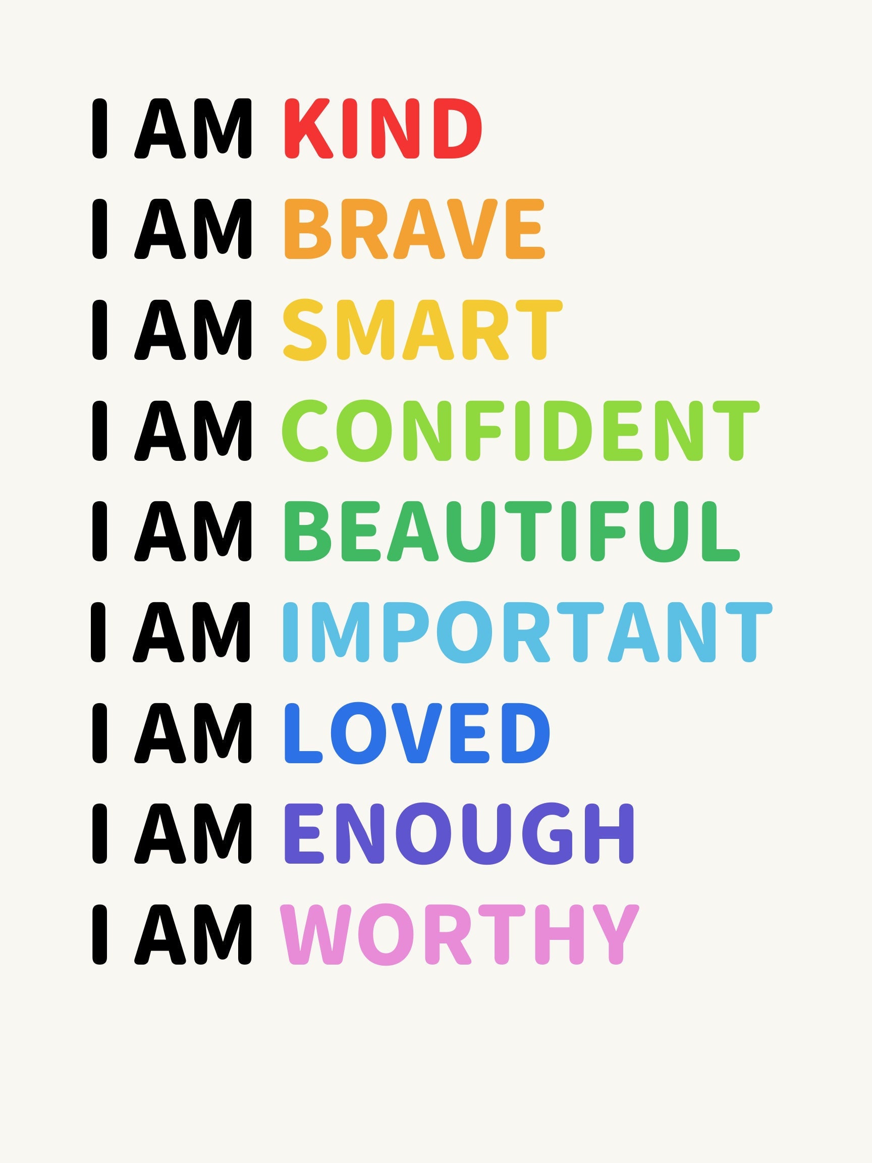 I Am Positive Affirmation Posters for Classrooms - Etsy