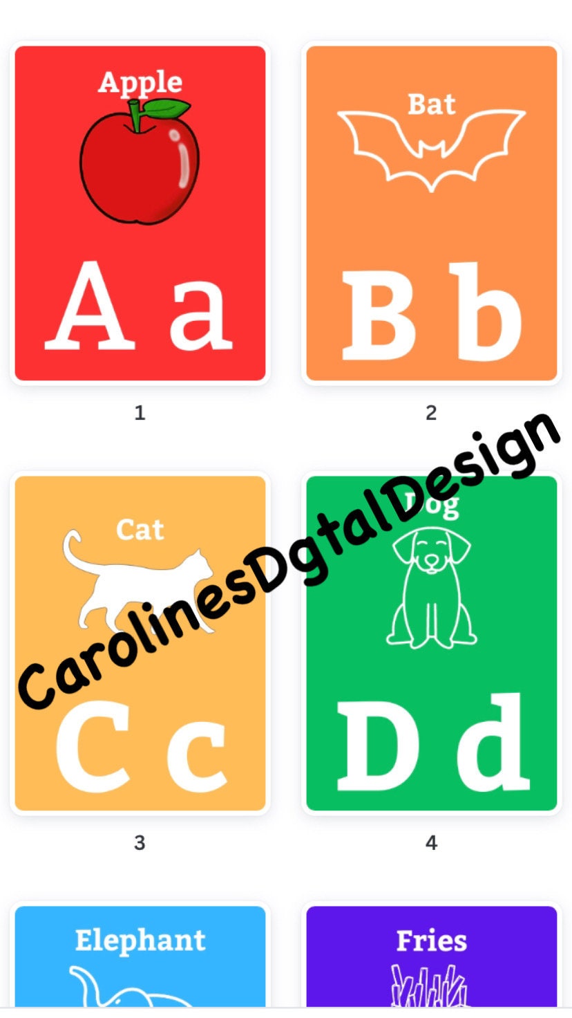 Rainbow Alphabet Posters - Etsy