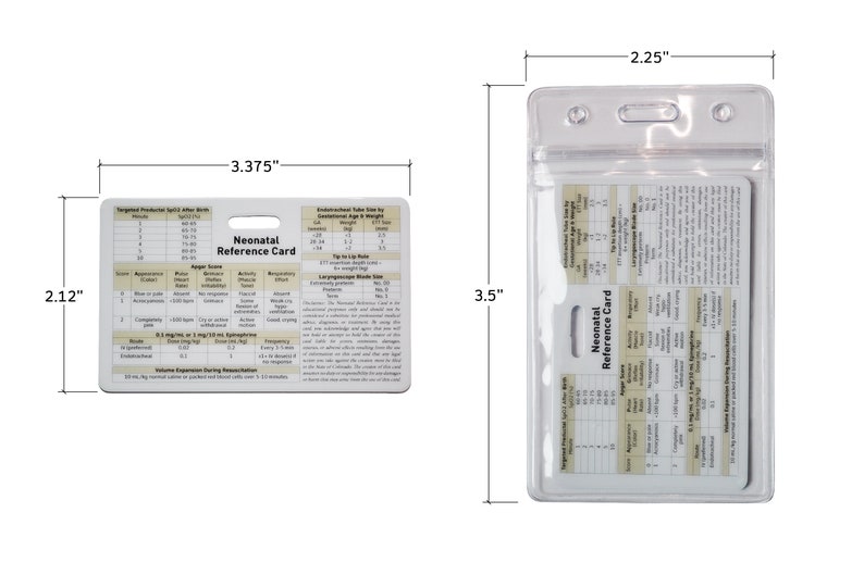 Neonatal Reference Card - NRP - Apgars - NICU Nurse - NNP - Quick Badge ...