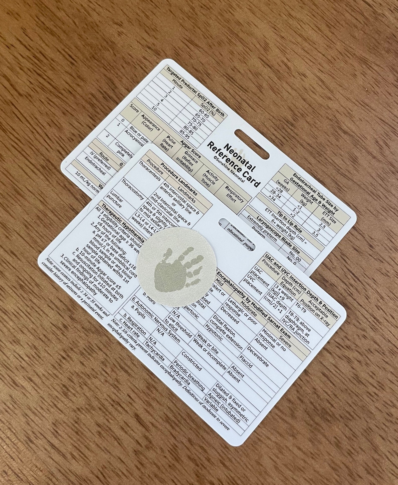 Neonatal Reference Card - NRP - Apgars - NICU Nurse - NNP - Quick Badge ...