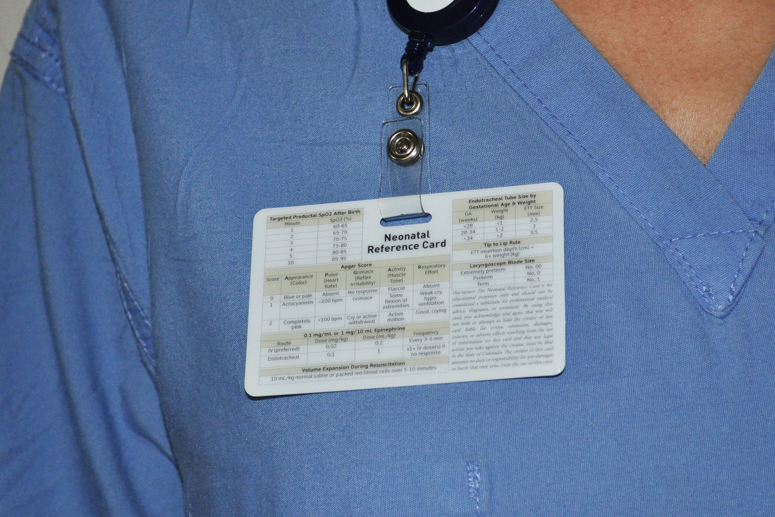Neonatal Reference Card - NRP - Apgars - NICU Nurse - NNP - Quick Badge ...
