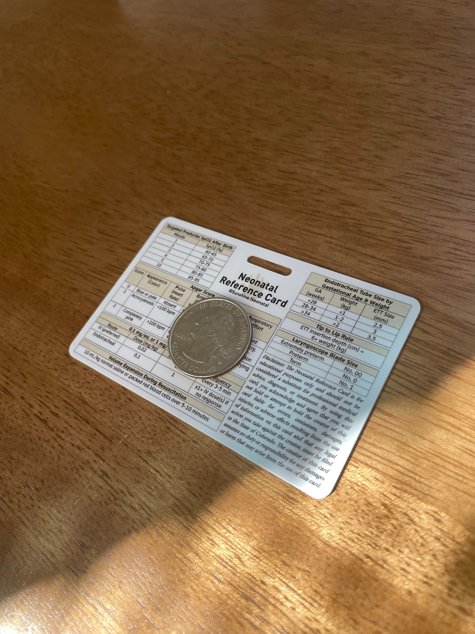Neonatal Reference Card - NRP - Apgars - NICU Nurse - NNP - Quick Badge ...