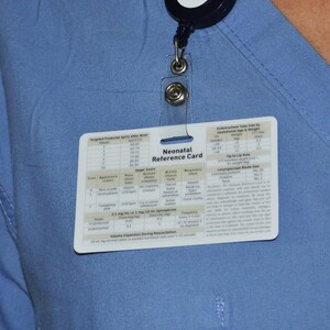 Neonatal Reference Card - NRP - Apgars - NICU Nurse - NNP - Quick Badge ...