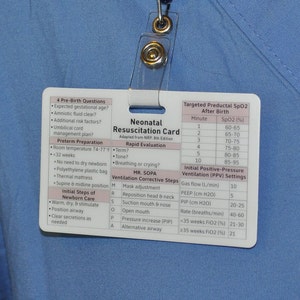 Neonatal Resuscitation Card - NRP - RN - Nicu Nurse - NNP - Quick Badge ...