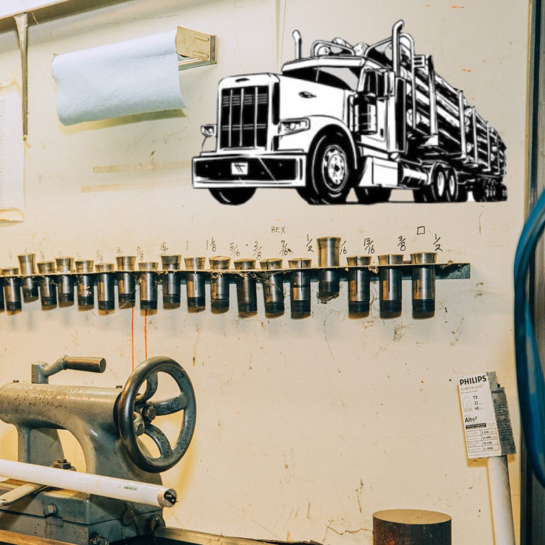 Logging Trucker Wall Art, Logging Truck Monogram, Trucker, Metal Sign ...