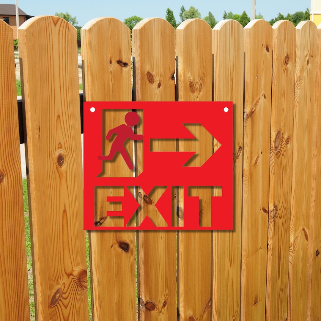 Exit Sign, Custom Sign, Metal Exit Sign, Sign for Business, Sign for ...