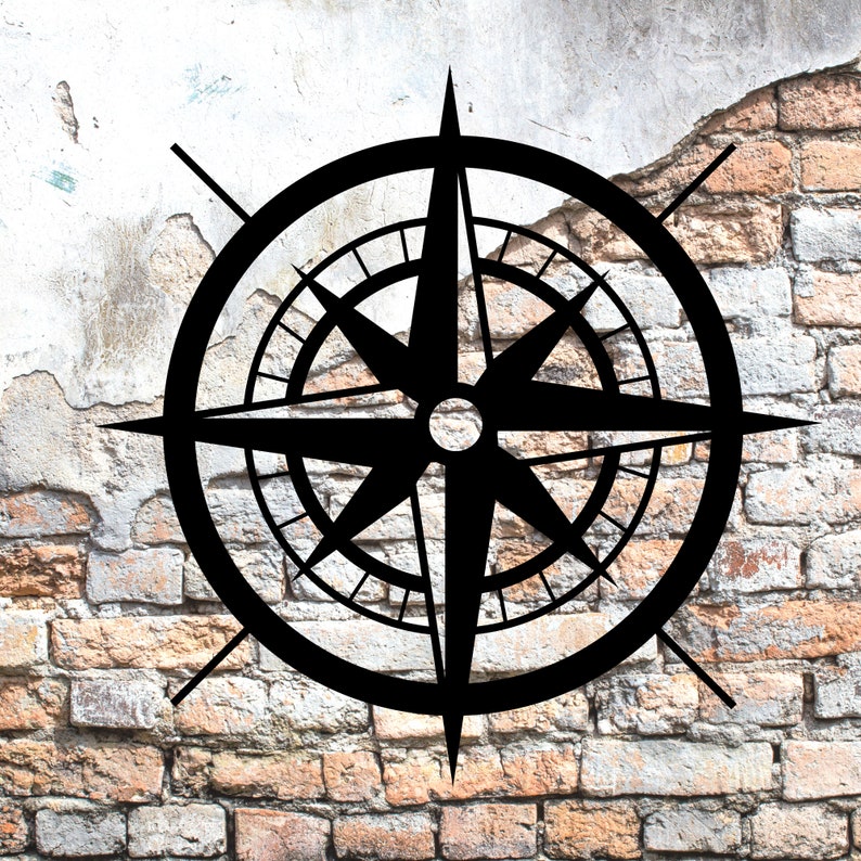 COMPASS Metal Art Nautical Compass Metal Wall Art Large - Etsy