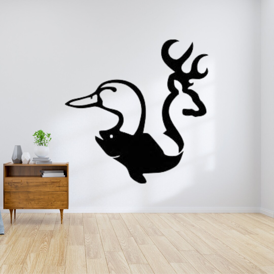 Duck Deer Fish Monogram, Hunting Camp Wall Decor, Outdoorsman Gift ...