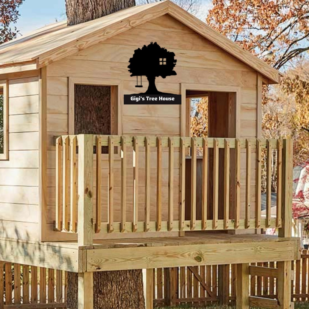Custom Treehouse Sign, Vintage Style Tree House Wall Art, Tree House ...