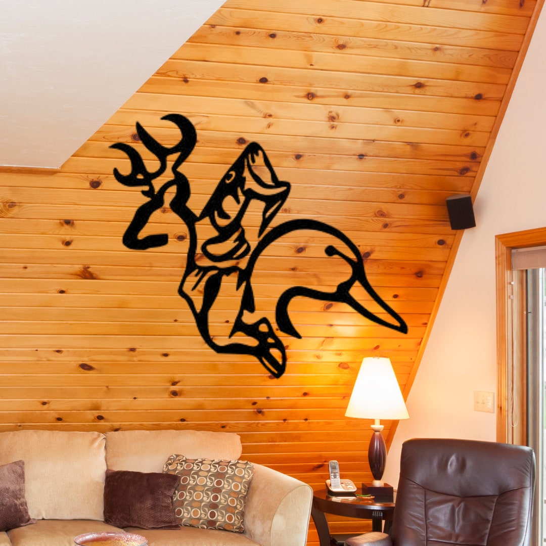 Duck Deer Fish Monogram, Hunting Camp Wall Decor, Outdoorsman Gift ...