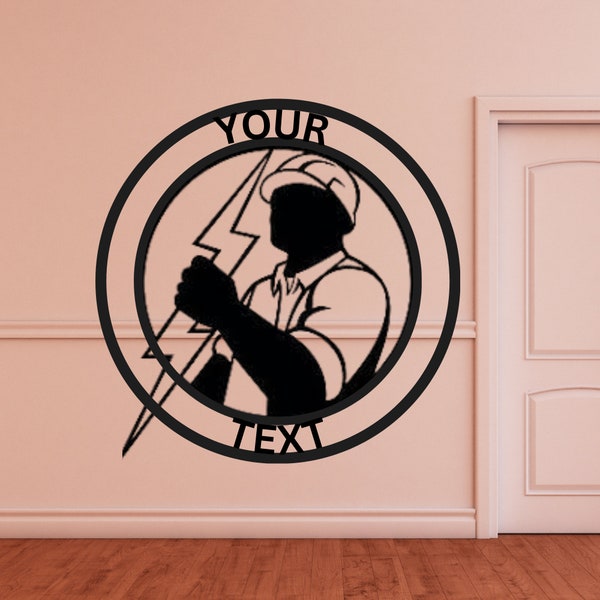 Electrician Monogram Metal Wall Art, Linemen Monogram, Linemen Gift ...