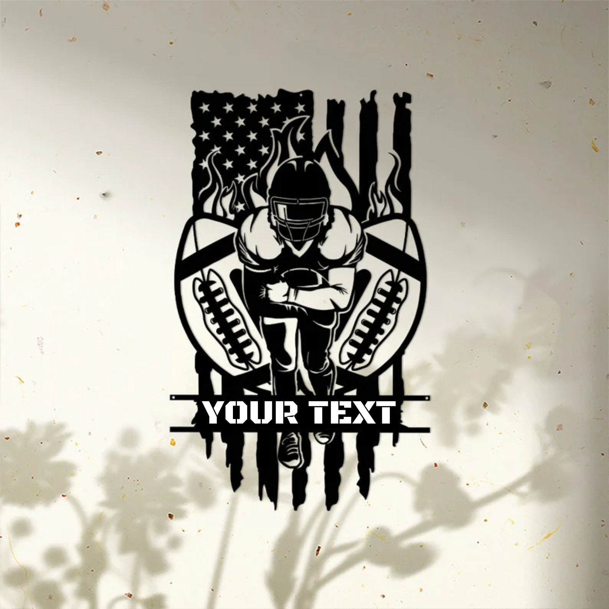 Football Custom Metal Wall Decor, Football Wall Art, Customized ...