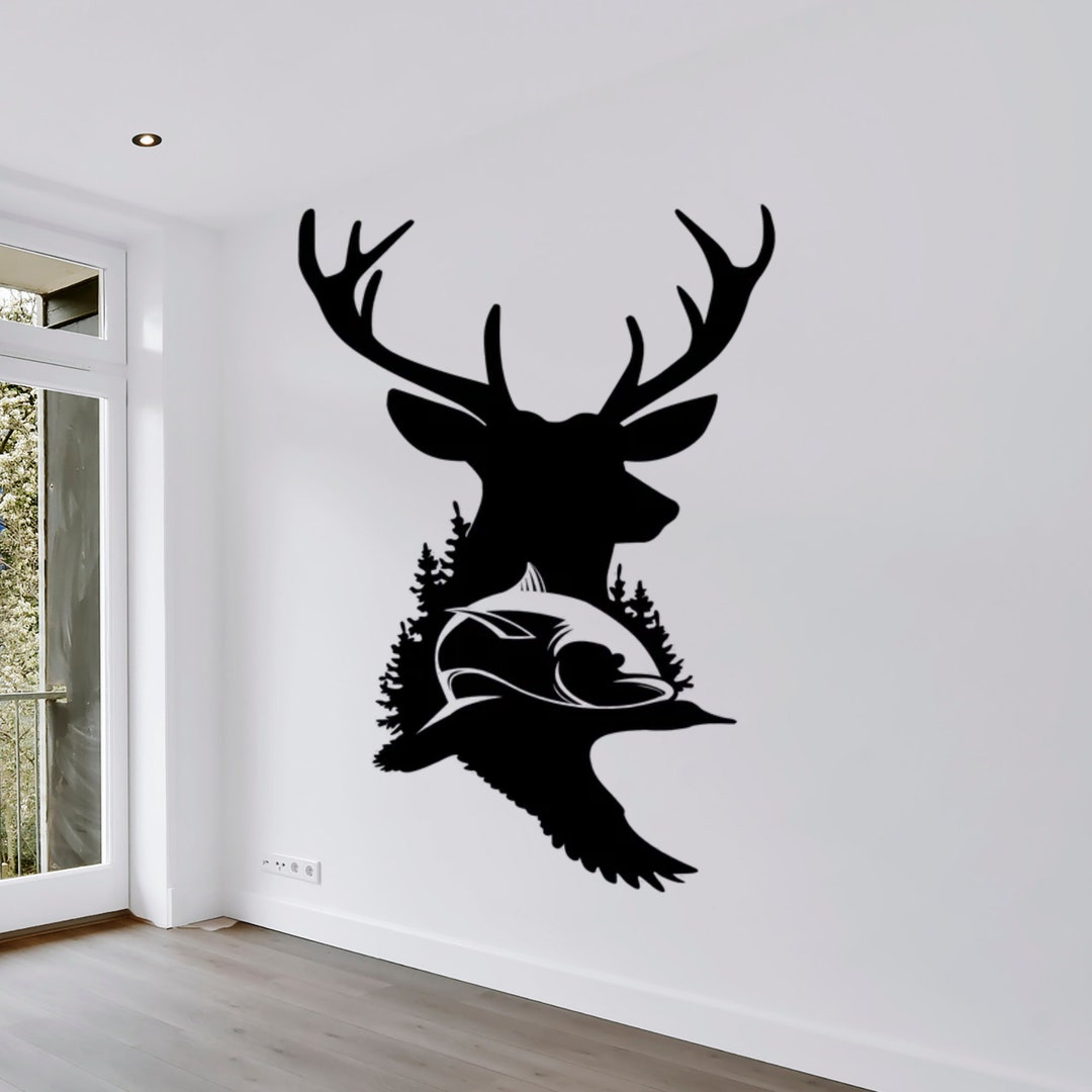 Deer Fish Duck Monogram, Hunters Gift, Outdoorsman Custom Metal Wall ...