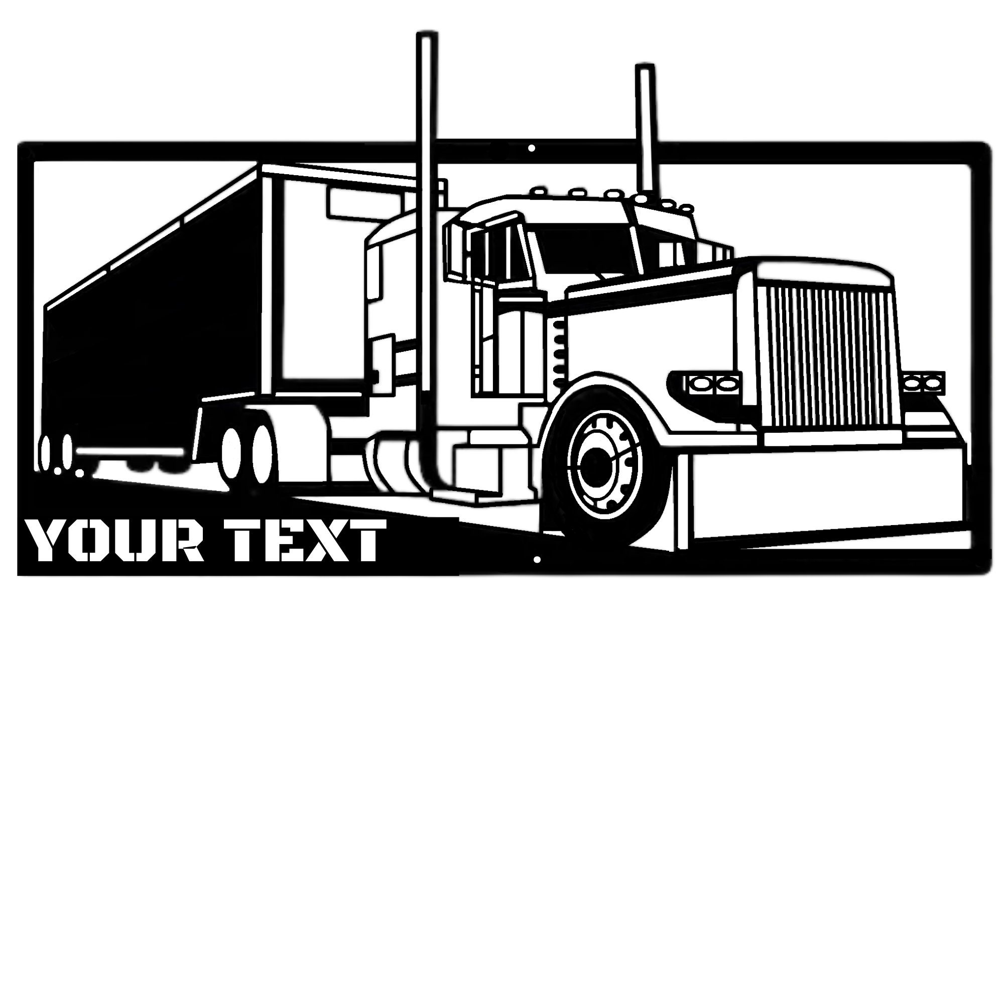 Box Trailer Semi Wall Art, Big Rig, Trucker, Metal Sign, Art, Wall ...