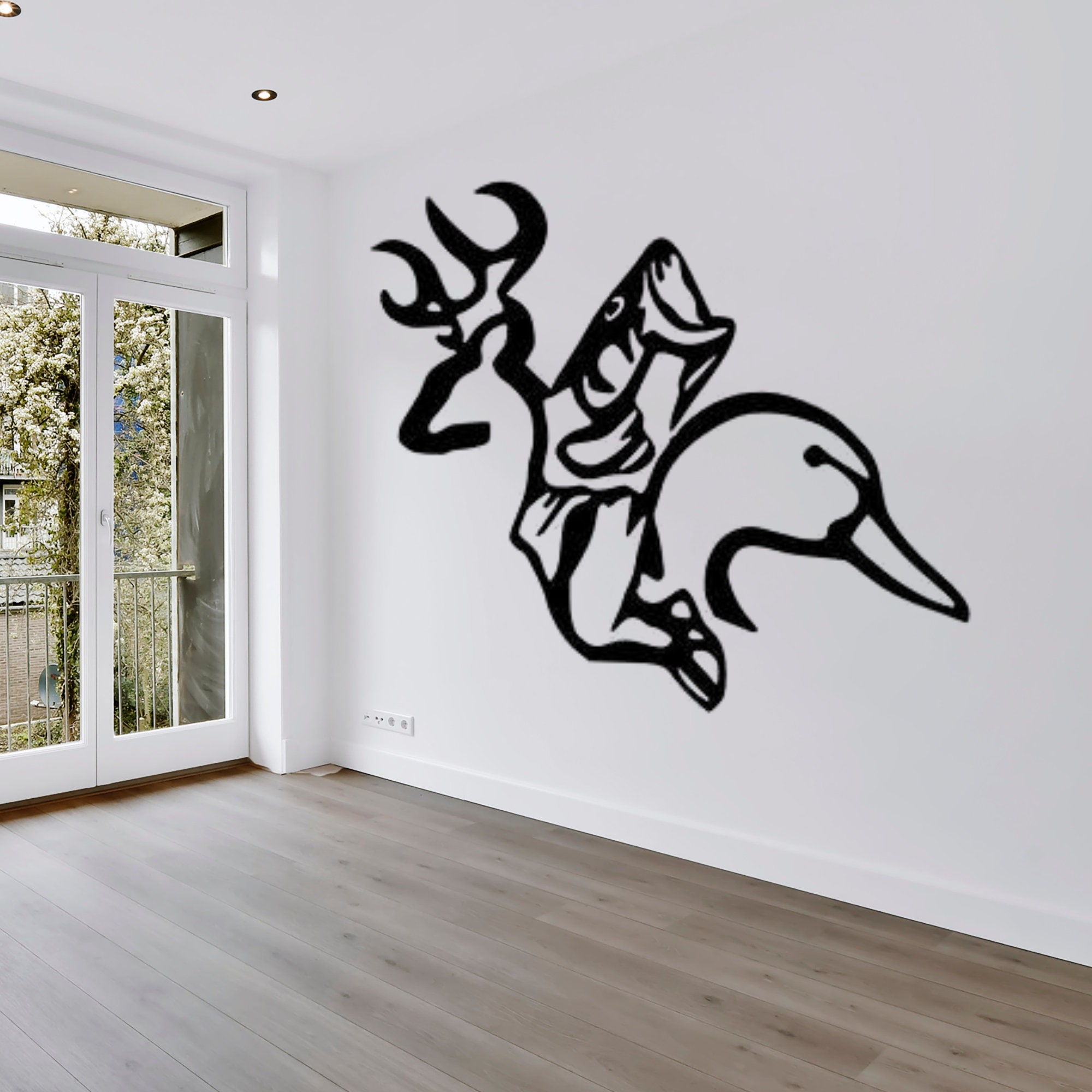 Duck Deer Fish Monogram, Hunting Camp Wall Decor, Outdoorsman Gift ...