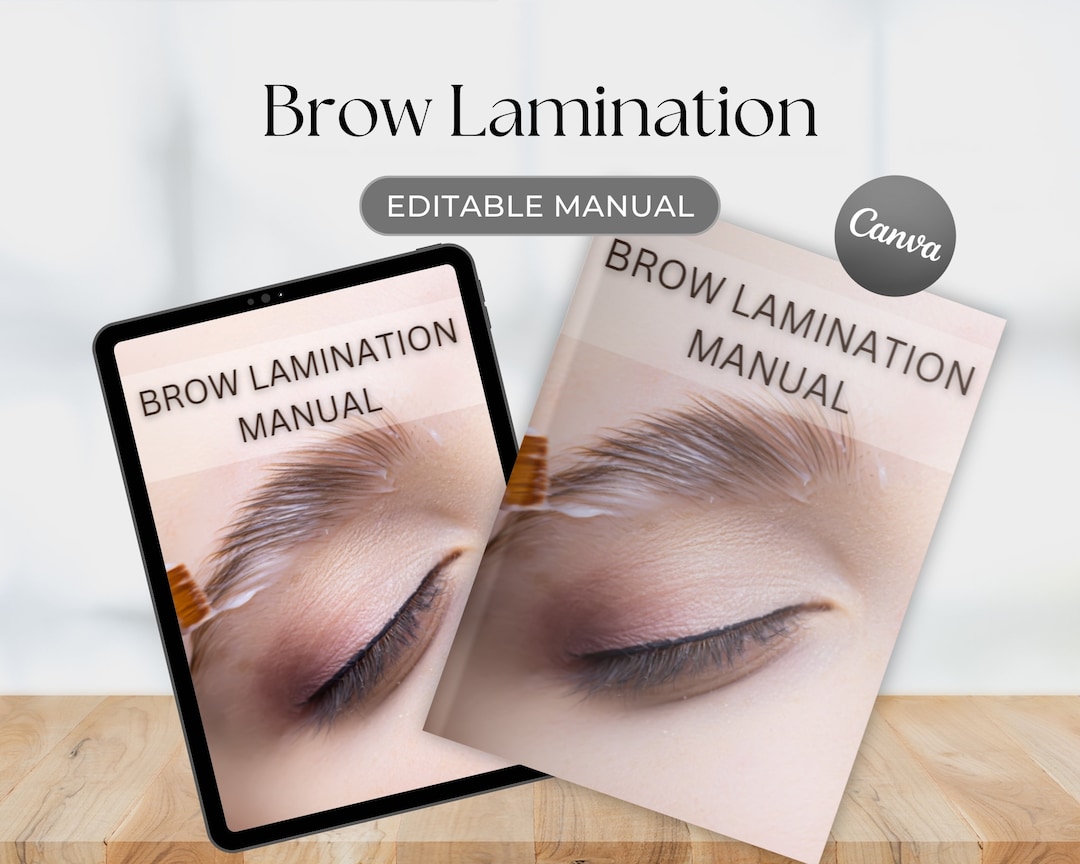 Brow Lamination Canva Editable Course Training Manual Guide Learn Ebook